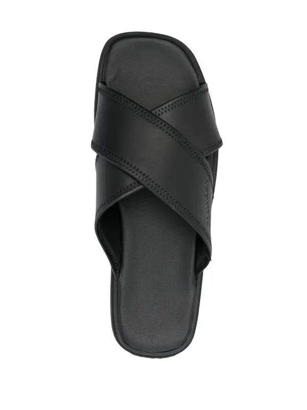 Calvin Klein Criss-cross Leather Slides