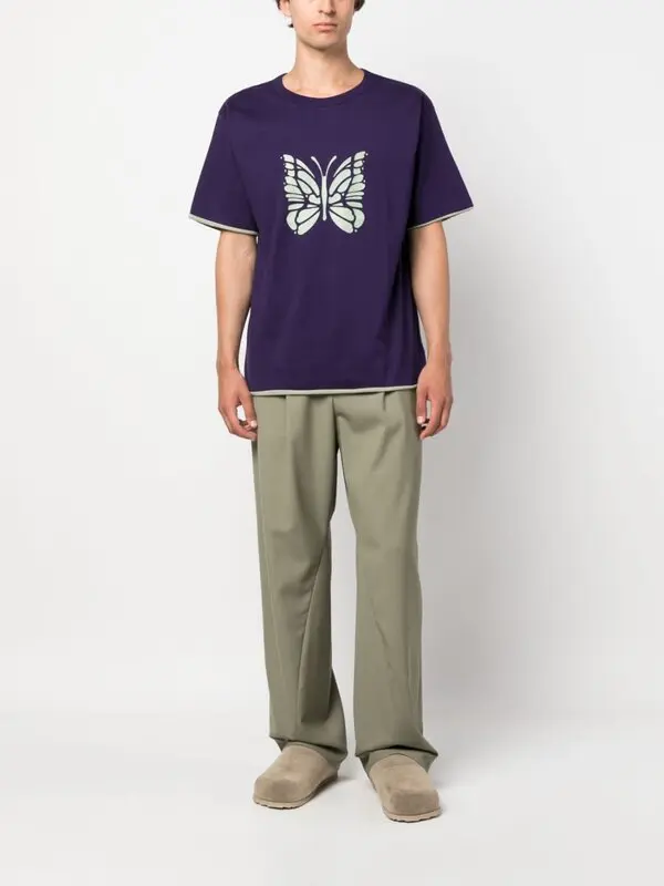 Needles Logo-print Reversible Cotton T-shirt