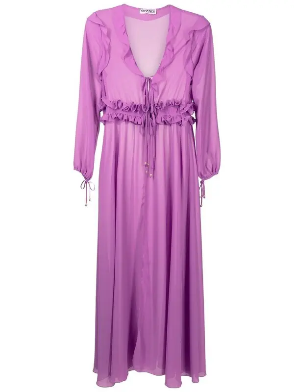 OLYMPIAH Ruffled Maxi Dress - Purple