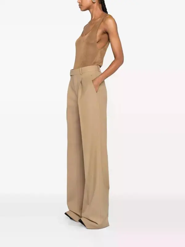 Saint Laurent High-waisted Tailored Trousers - Neutrals