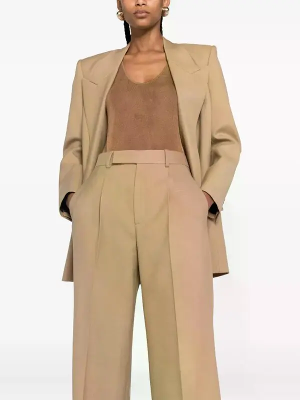 Saint Laurent High-waisted Tailored Trousers - Neutrals