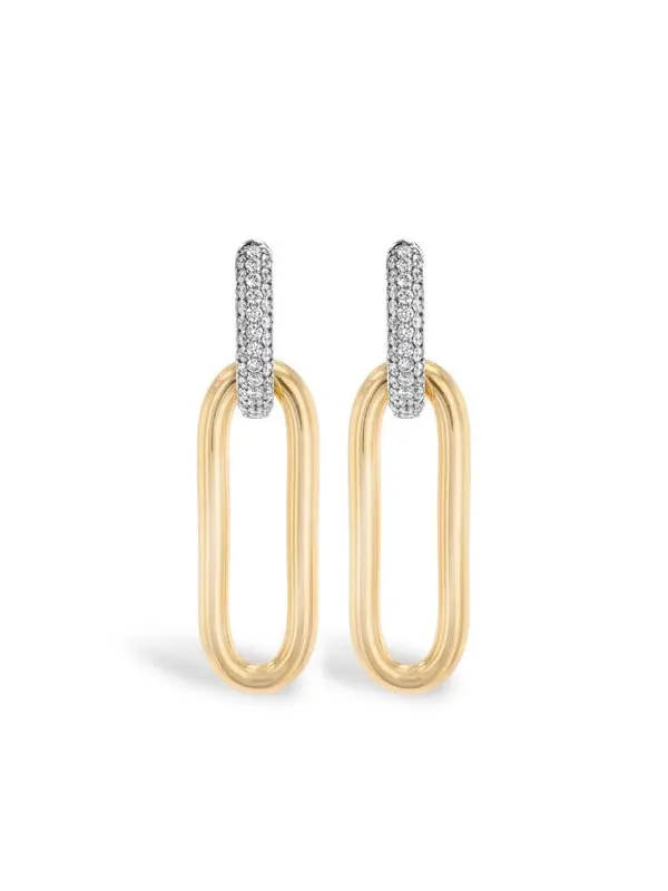 PRAGNELL 18kt Yellow And White Havana Diamond Earrings - Gold