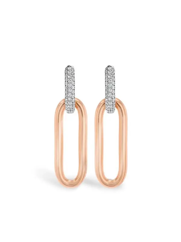 PRAGNELL 18kt Rose And White Gold Havana Diamond Earrings - Pink