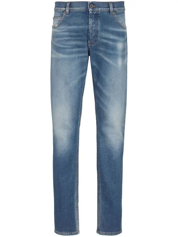 Balmain Mid-rise Slim-fit Jeans - Blue
