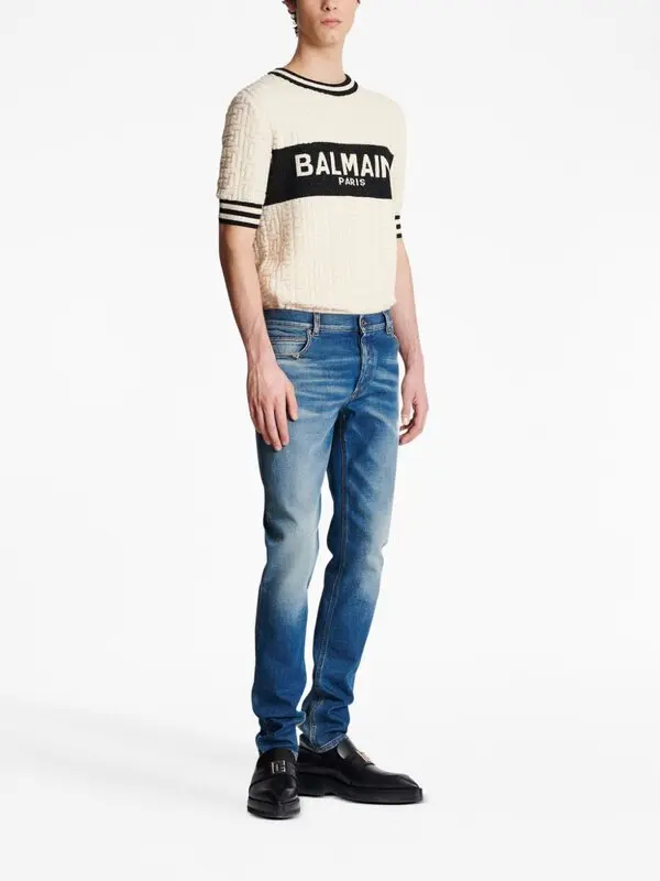 Balmain Mid-rise Slim-fit Jeans - Blue