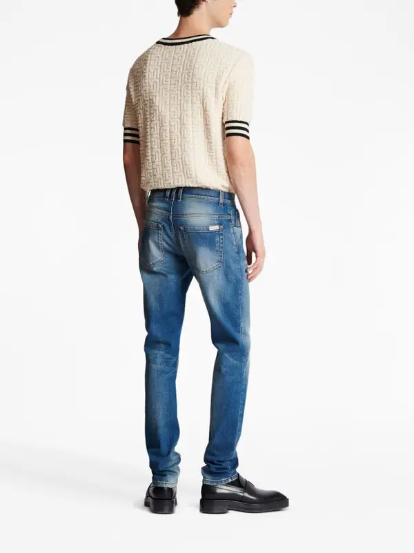 Balmain Mid-rise Slim-fit Jeans - Blue