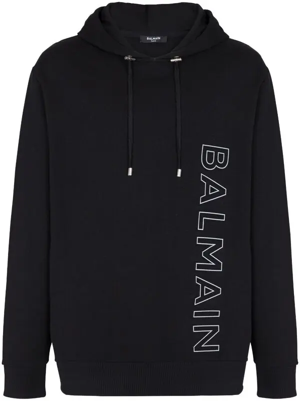Balmain Logo-print Hoodie Sweater - Black