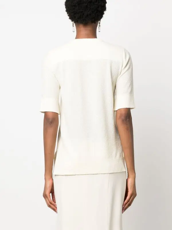 JIL SANDER Round-neck Knitted T-shirt - Neutrals