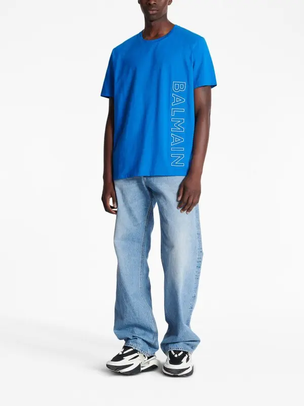 Balmain Logo-print Short-sleeved Cotton T-shirt