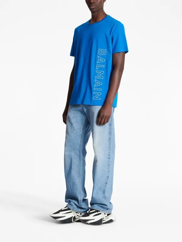 Balmain Logo-print Short-sleeved Cotton T-shirt