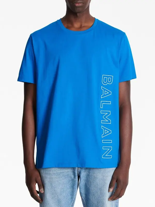 Balmain Logo-print Short-sleeved Cotton T-shirt