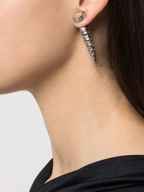COURREGES Shell Pendant Single Earring - Silver