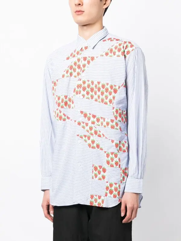 Comme Des Garçons X Brent Westfall Strawberry Patchwork Shirt