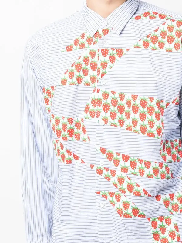 Comme Des Garçons X Brent Westfall Strawberry Patchwork Shirt