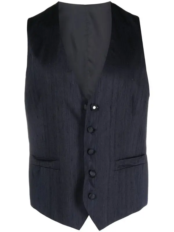 LARDINI Logo-patch Waistcoat - Blue