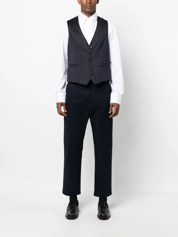 LARDINI Logo-patch Waistcoat - Blue