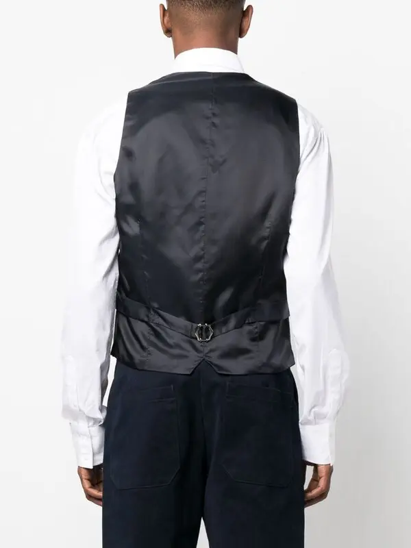 LARDINI Logo-patch Waistcoat - Blue