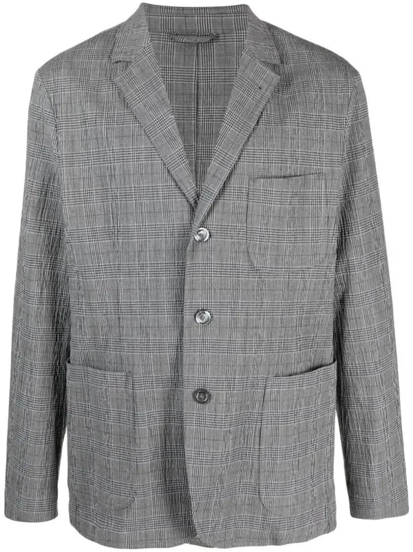 Aspesi Plaid-pattern Single-breasted Blazer