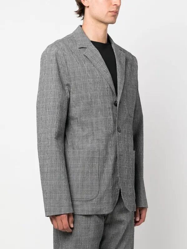 Aspesi Plaid-pattern Single-breasted Blazer