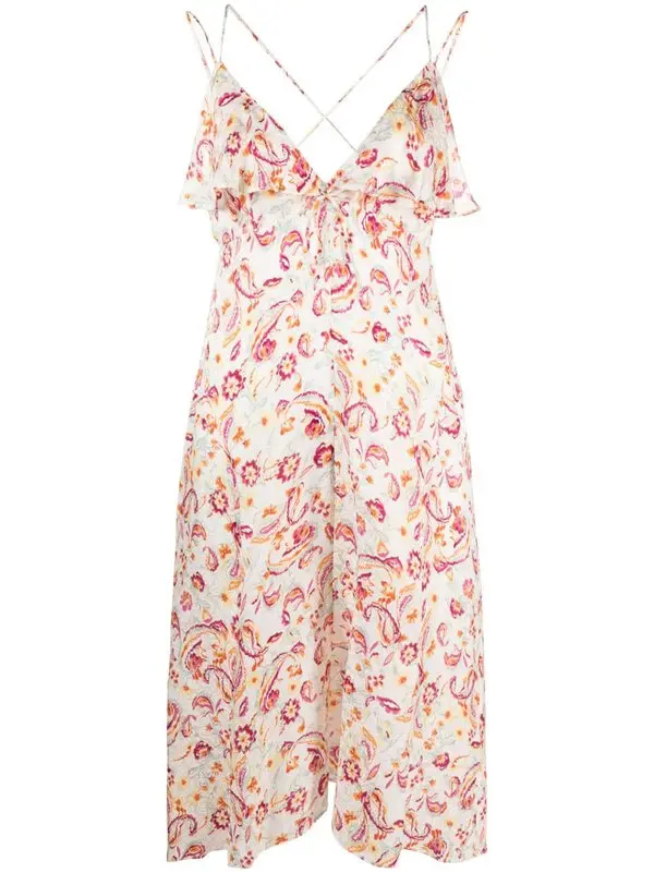 Isabel Marant Étoile Paysa Floral-print Midi Dress - White