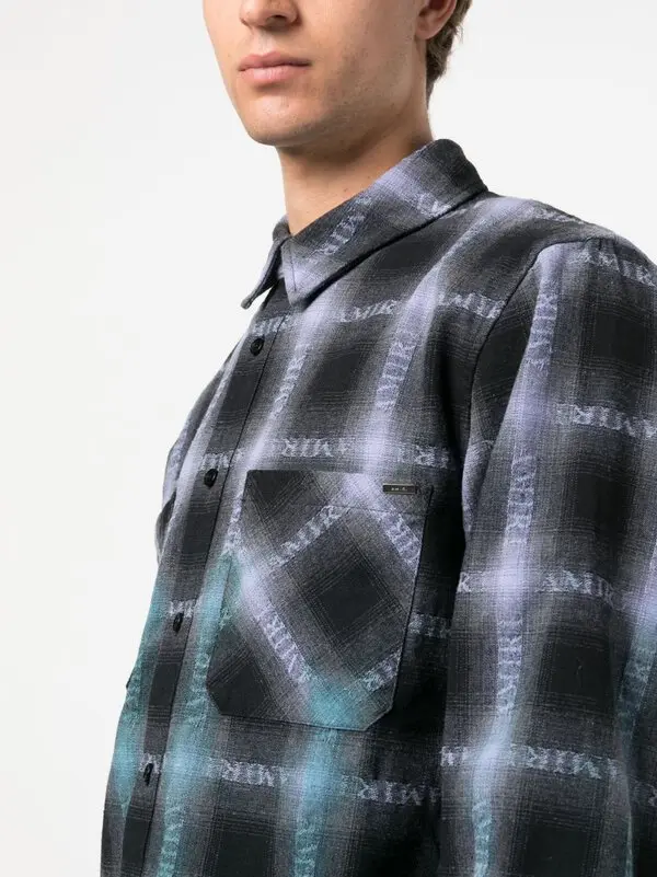 Amiri Plaid Logo-print Shirt - Purple