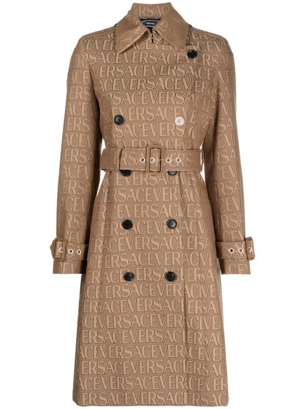 Versace Allover Jacquard Trench Coat