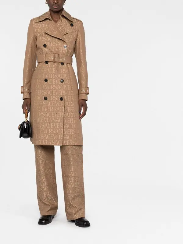 Versace Allover Jacquard Trench Coat