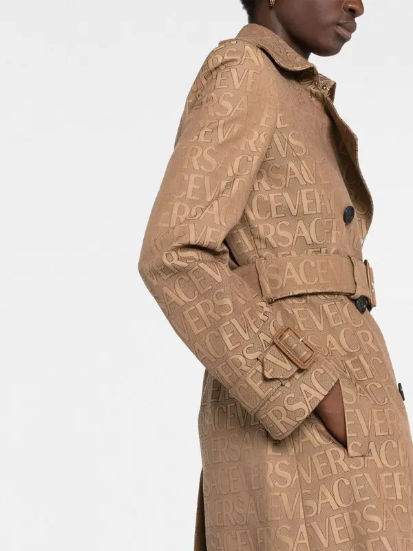 Versace Allover Jacquard Trench Coat