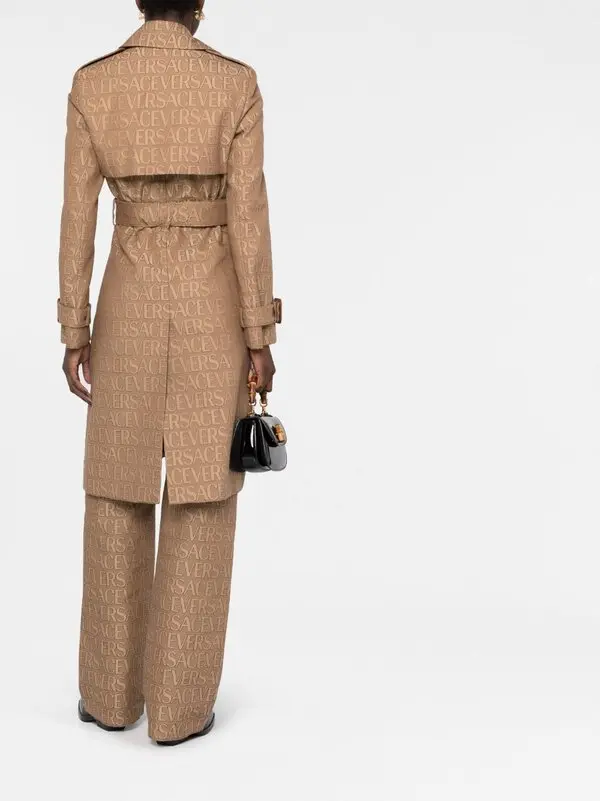 Versace Allover Jacquard Trench Coat