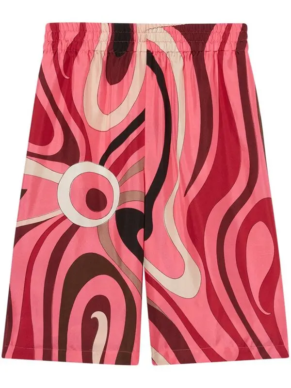 Emilio Pucci Abstract-print Bermuda Shorts - Pink