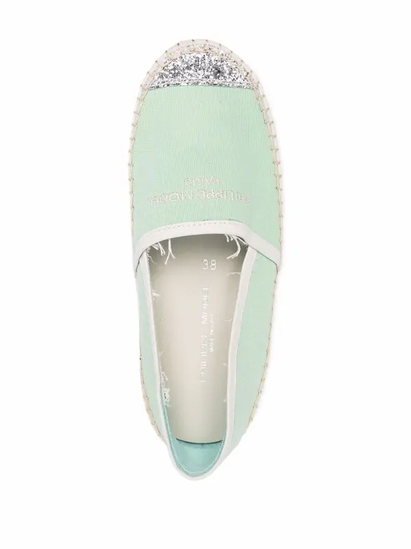 Philippe Model Marseille Glitter-detail Espadrilles - Green