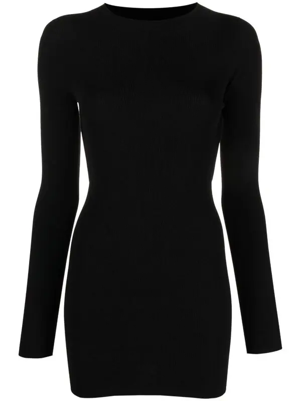 Laneus Long-Sleeve Backless Knitted Minidress In Black - 50% Off |  Editorialist