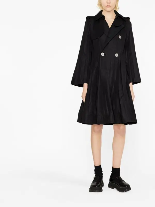 Sacai Double-breasted Peplum Coat