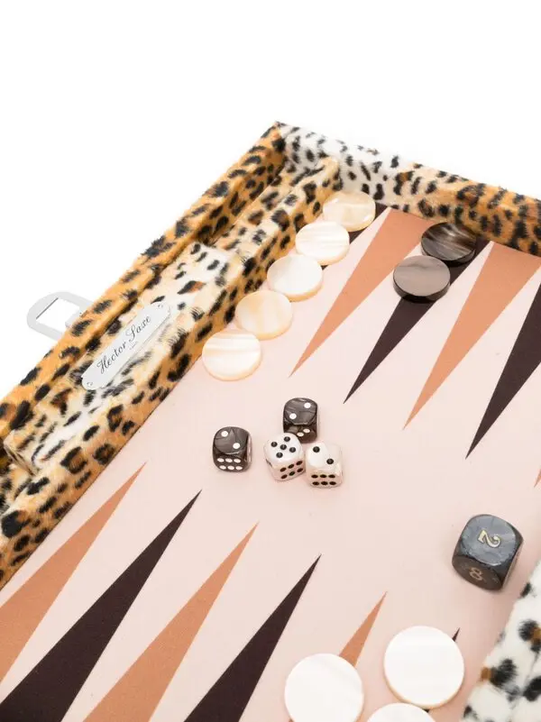 HECTOR SAXE Leopard-print Backgammon Set