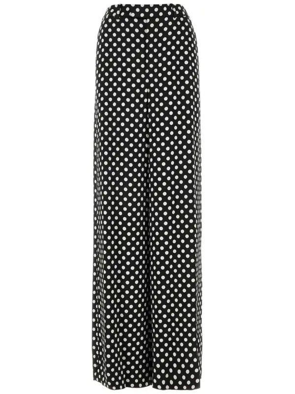 Saint Laurent Polka-dot Silk Trousers - Black