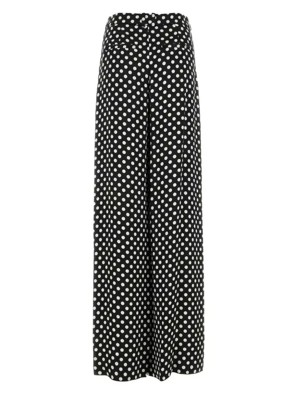 Saint Laurent Polka-dot Silk Trousers - Black