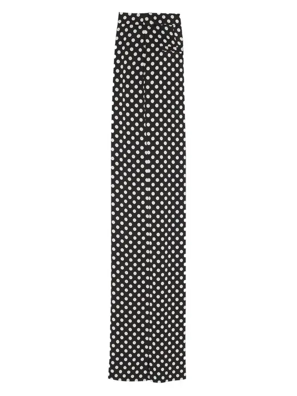 Saint Laurent Polka-dot Silk Trousers - Black