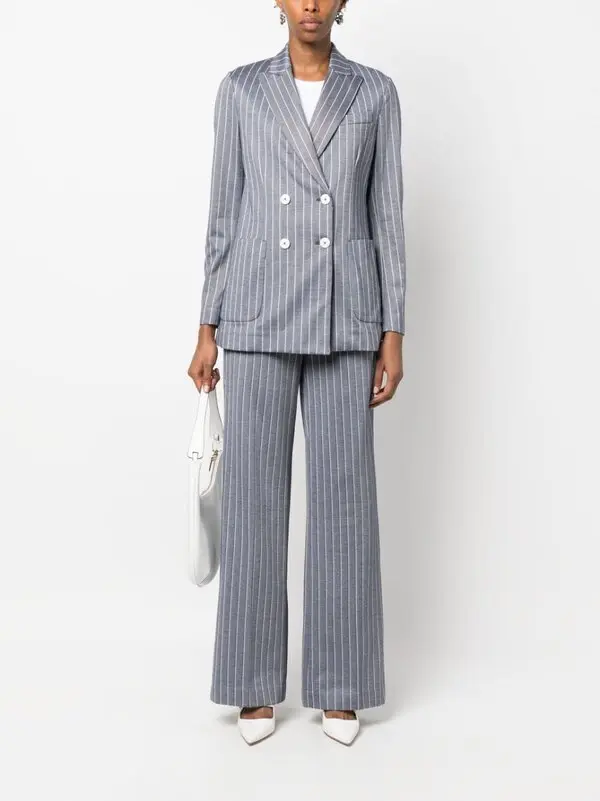 CIRCOLO 1901 Pinstripe Double-breasted Blazer - Blue