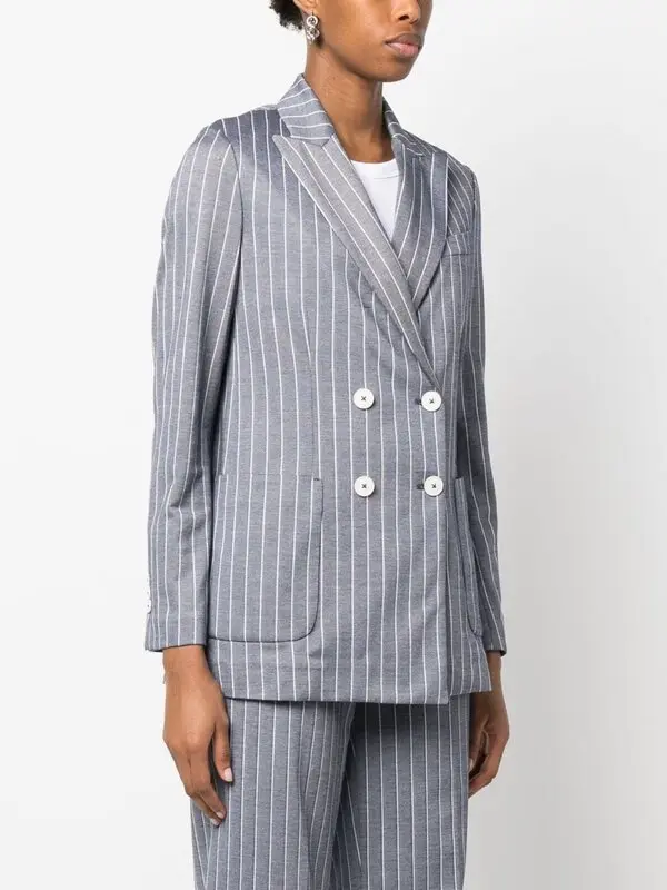 CIRCOLO 1901 Pinstripe Double-breasted Blazer - Blue