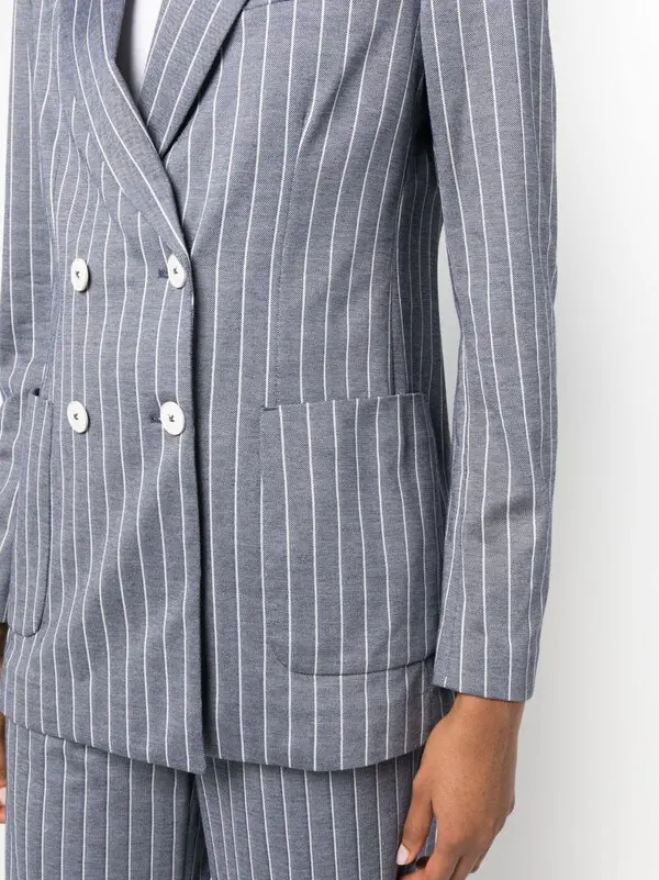 CIRCOLO 1901 Pinstripe Double-breasted Blazer - Blue