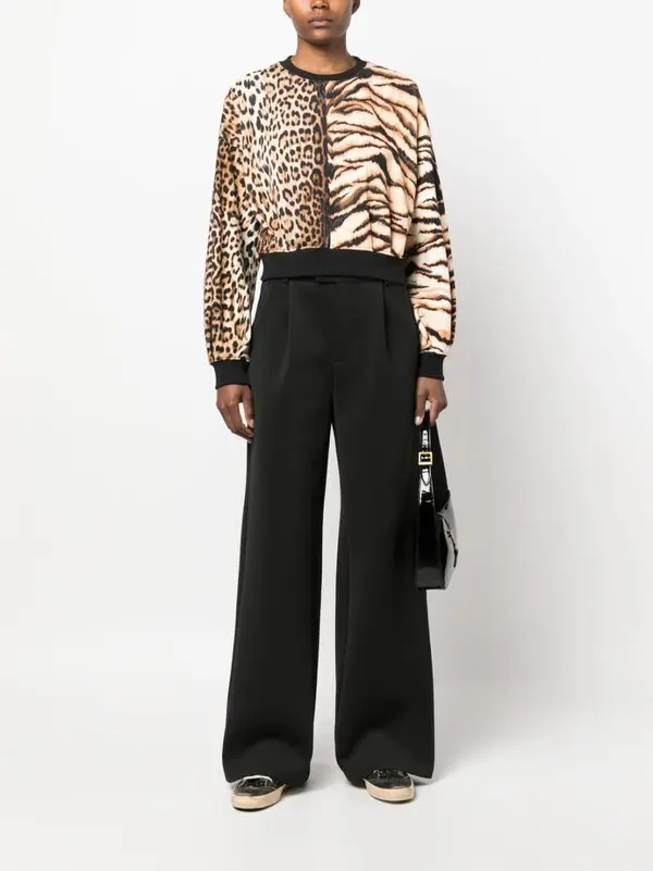 Roberto Cavalli Animal-print Long-sleeve Blouse