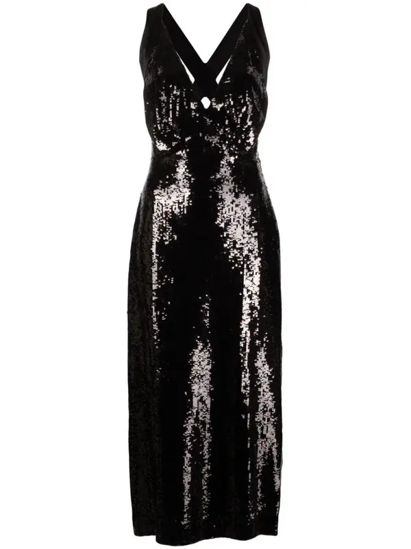 Khaite The Milo Sequinned Midi Dress - Black