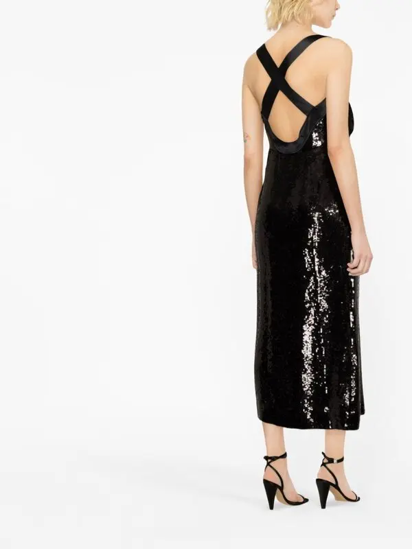 Khaite The Milo Sequinned Midi Dress - Black