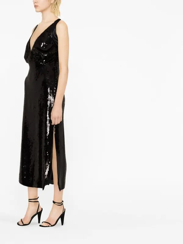 Khaite The Milo Sequinned Midi Dress - Black