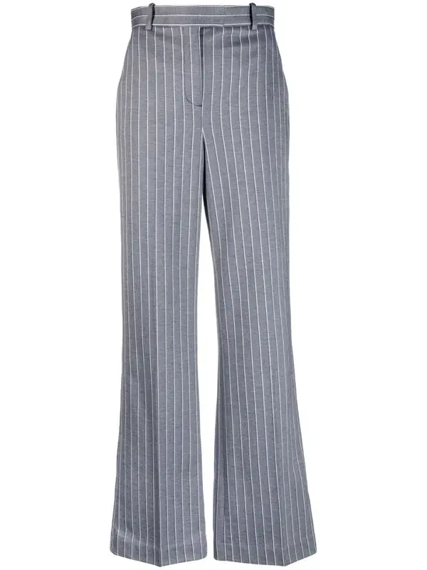 CIRCOLO 1901 Pinstriped Flared Trousers - Blue