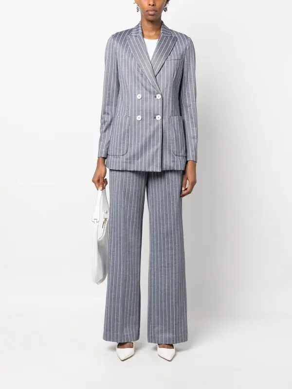 CIRCOLO 1901 Pinstriped Flared Trousers - Blue