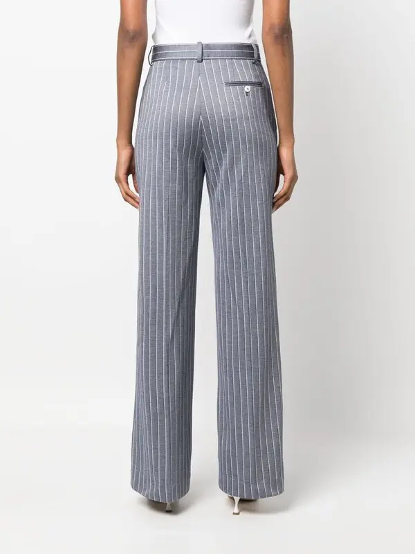 CIRCOLO 1901 Pinstriped Flared Trousers - Blue