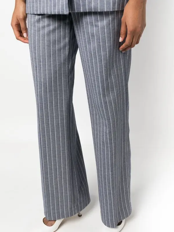 CIRCOLO 1901 Pinstriped Flared Trousers - Blue