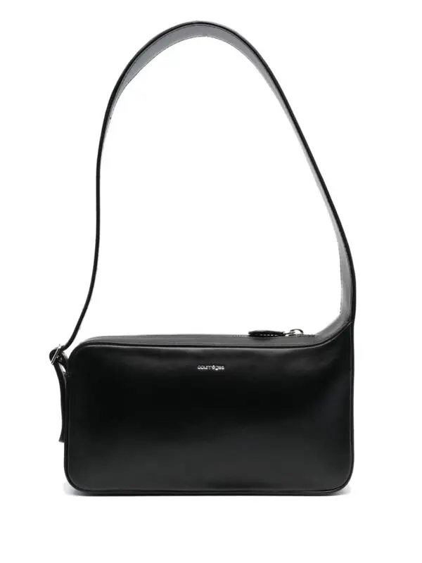 COURREGES Calf-leather Shoulder Bag - Black