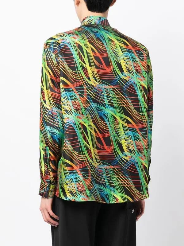 FERRARI Abstract-pattern Silk Shirt